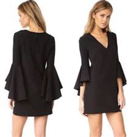 Milly | Dresses | Milly Nicole Black Bell Sleeve Dress Nwt | Poshmark